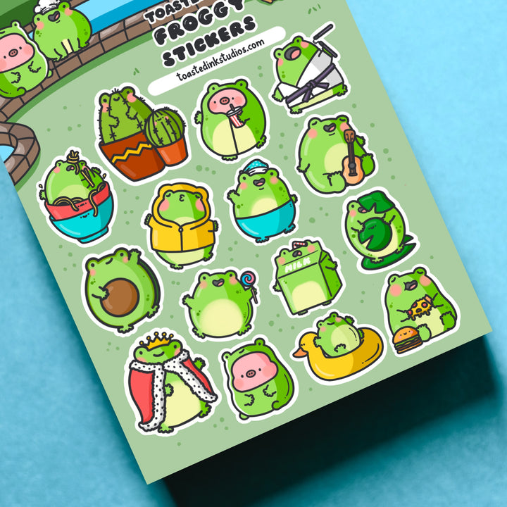 Cute Frog Sticker Sheet | Cute Stickers – ToastedInk
