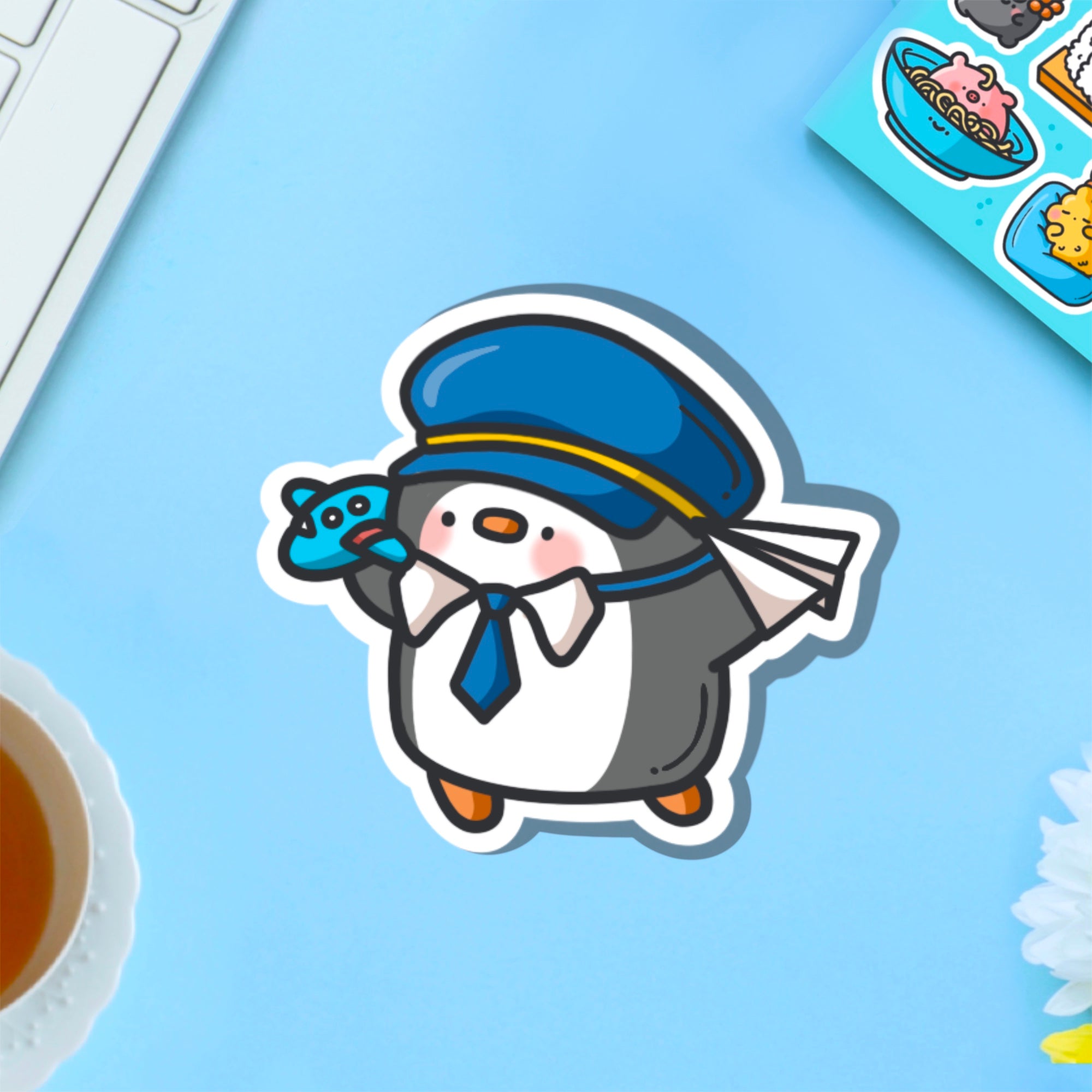 Cute Pilot Penguin Vinyl Sticker | Cute Vinyl Stickers – ToastedInk