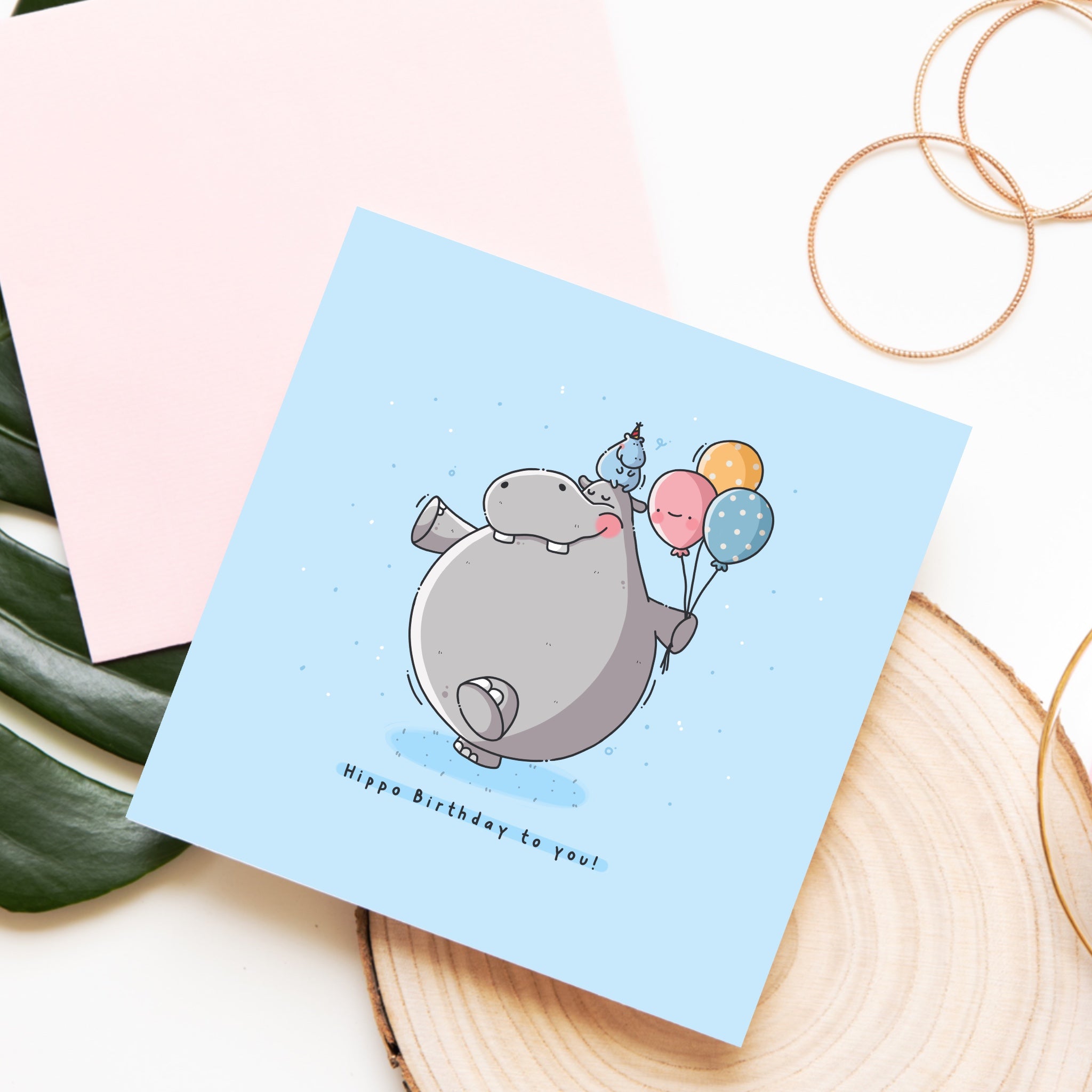 Cute Hippo Birthday card | Cute Birthday Cards – ToastedInk