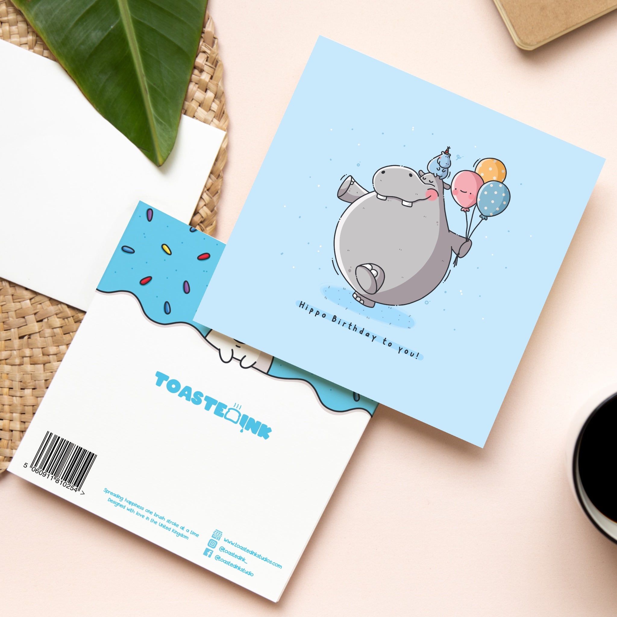Cute Hippo Birthday card | Cute Birthday Cards – ToastedInk