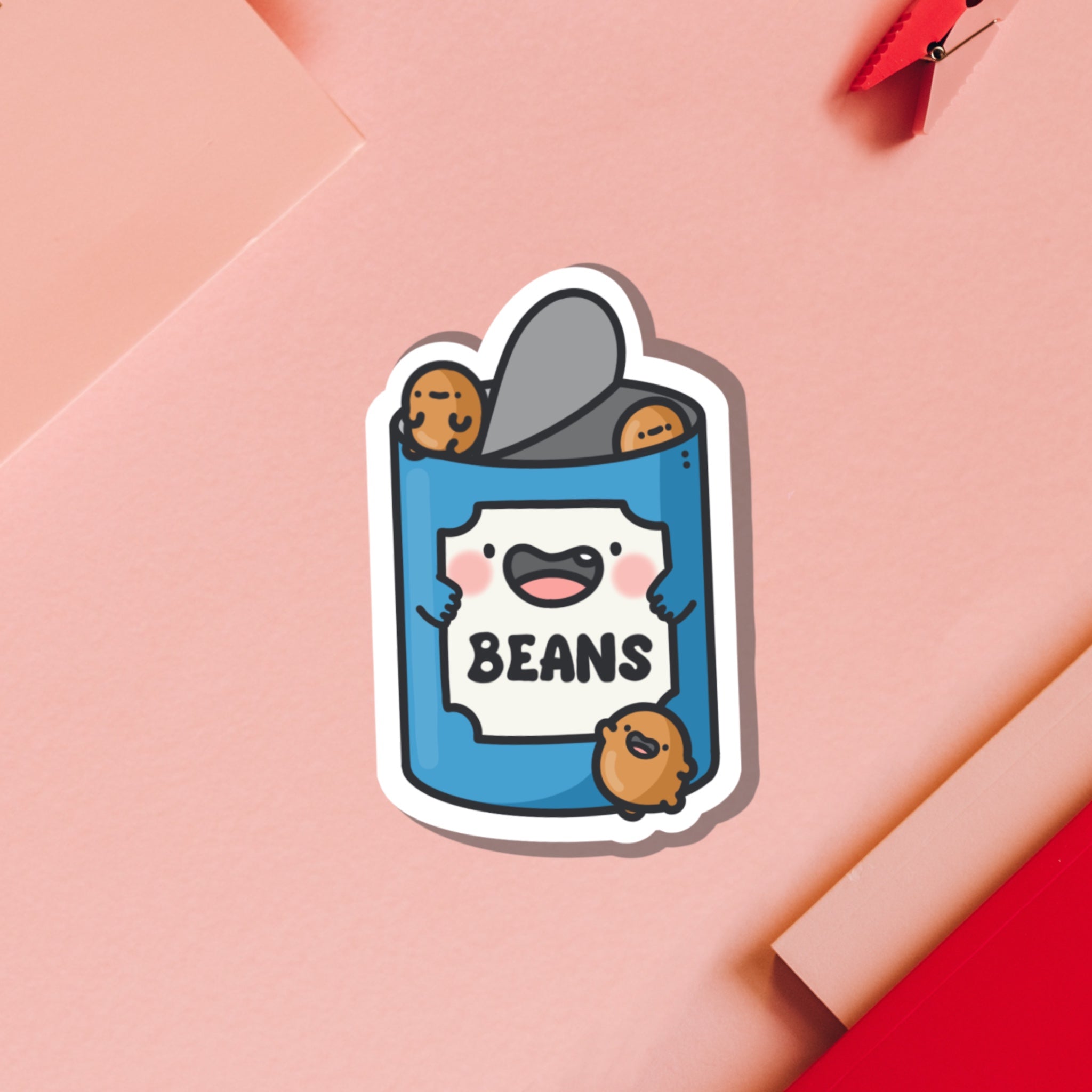 Cute Baked Beans Vinyl Sticker | Cute Vinyl Stickers – ToastedInk