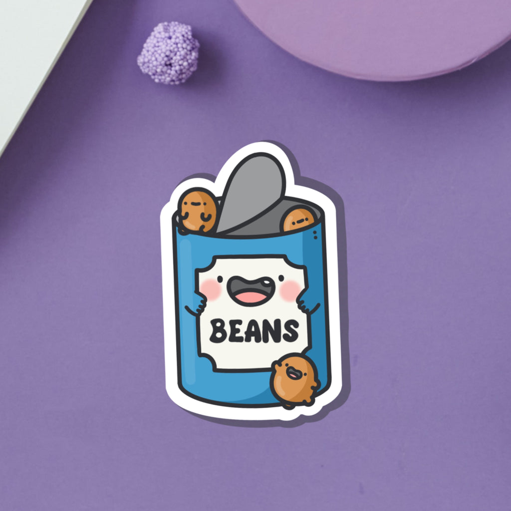 Cute Baked Beans Vinyl Sticker | Cute Vinyl Stickers – ToastedInk