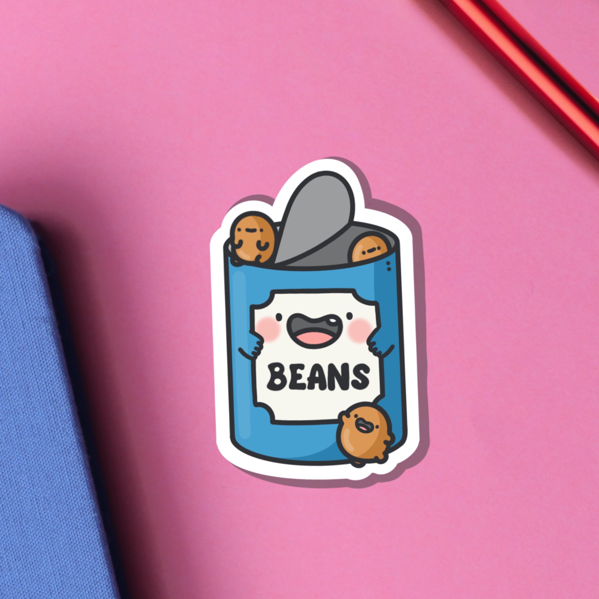 Cute Baked Beans Vinyl Sticker | Cute Vinyl Stickers – ToastedInk