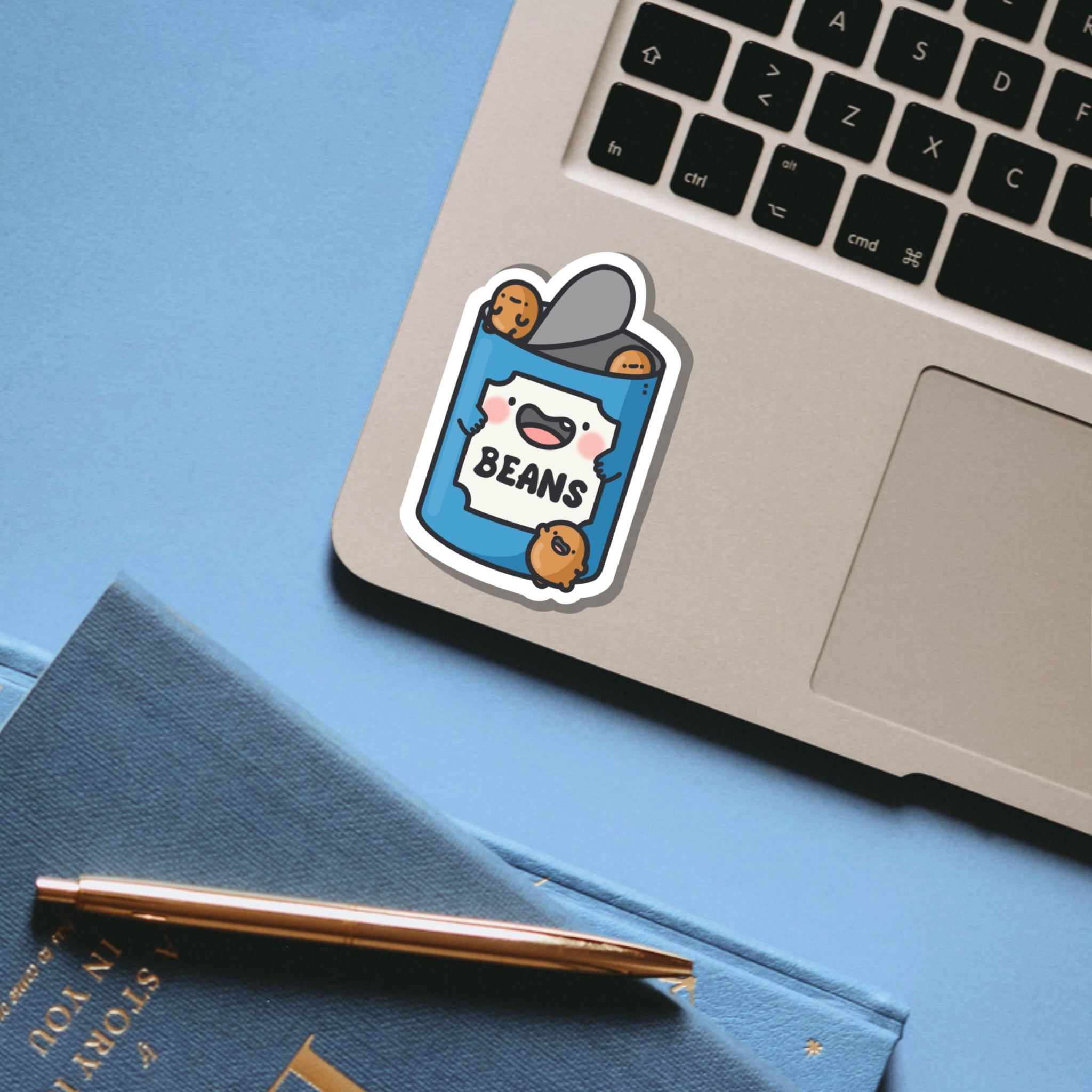 Cute Baked Beans Vinyl Sticker | Cute Vinyl Stickers – ToastedInk
