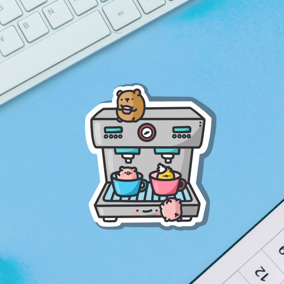Cute Coffee Machine Vinyl Sticker | Cute Vinyl Stickers – ToastedInk