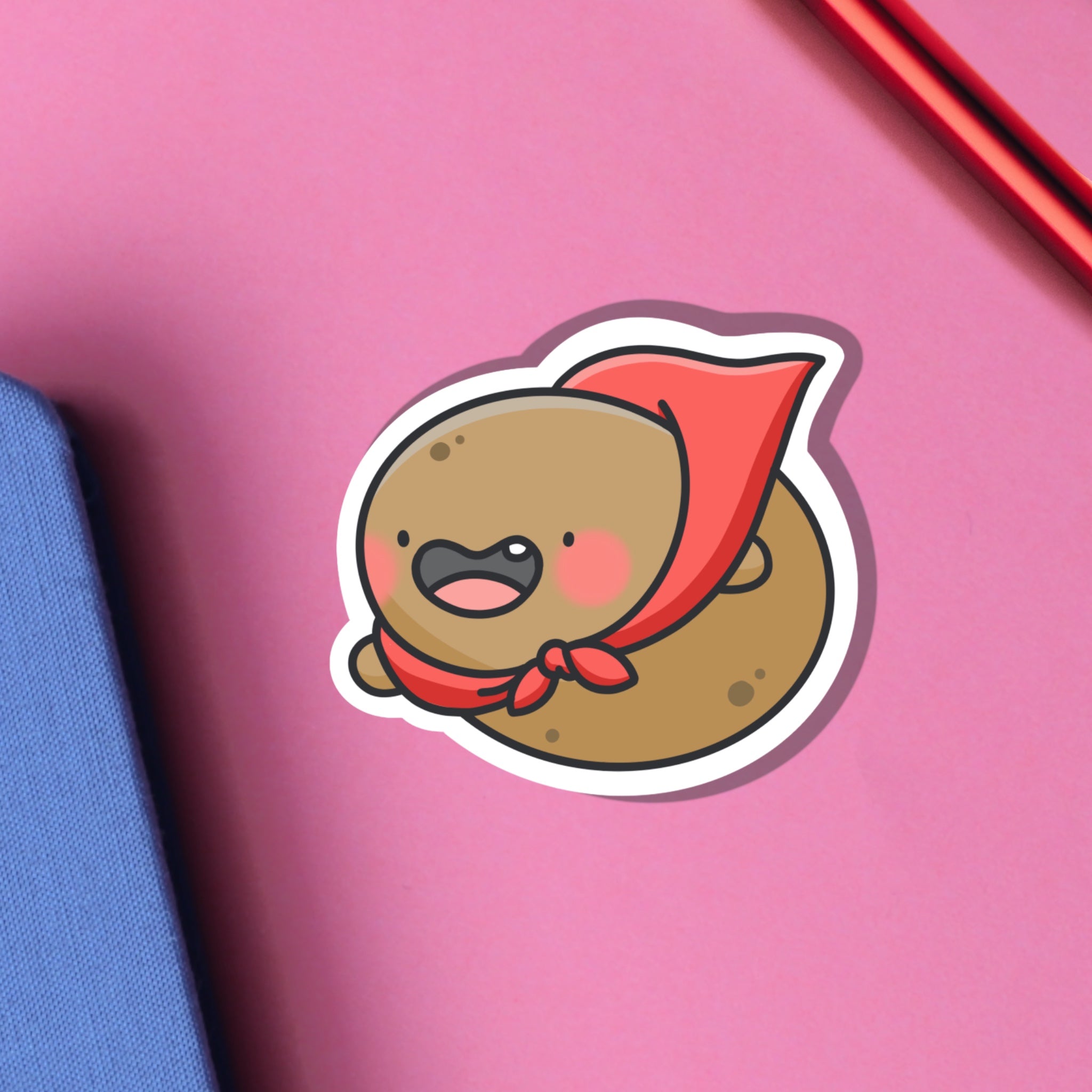 Cute Super Potato Vinyl Sticker | Cute Vinyl Stickers – ToastedInk
